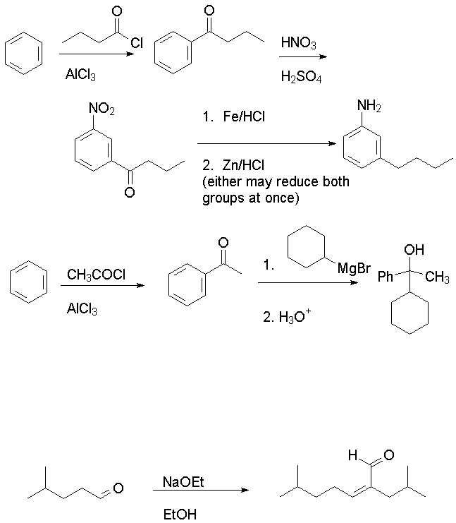 2. (21 points) Show how to make each of the following compounds. You ...